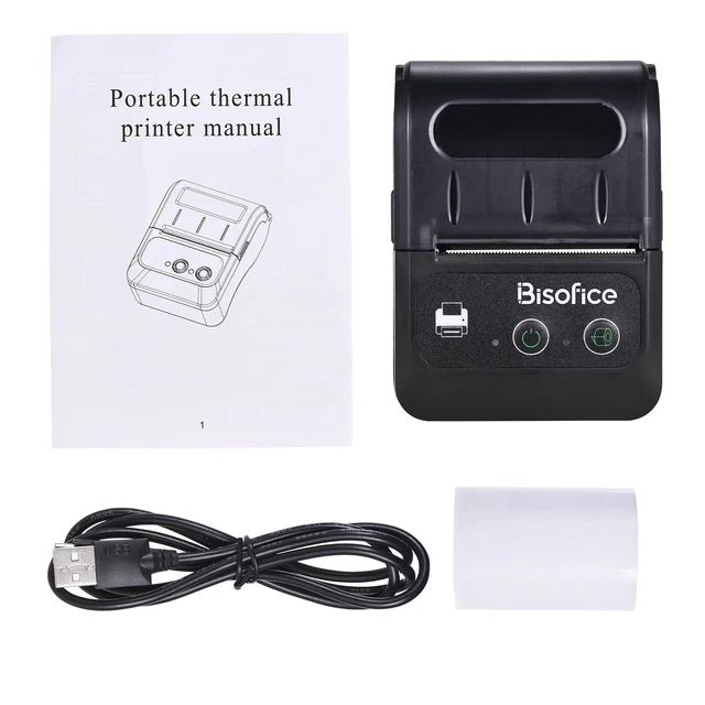 BISOFICE MINI BT Wireless 58mm Thermal Receipt Printer, USB, ESC/POS Support £19.99 - PicClick UK