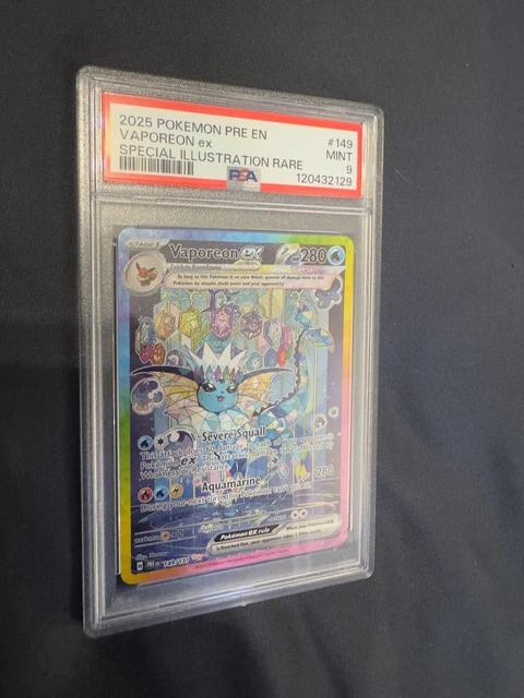 2025 POKÉMON VAPOREON ex SIR 142/131 PSA 9 Mint - Prismatic Evolutions ...