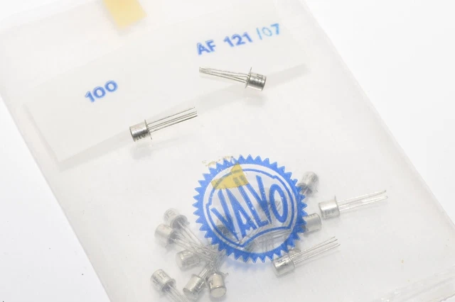 2X VINTAGE GERMANIUM-PNP-TRANSISTOR Valvo Typ AF121, 25 V / 10 mA / 100 ...