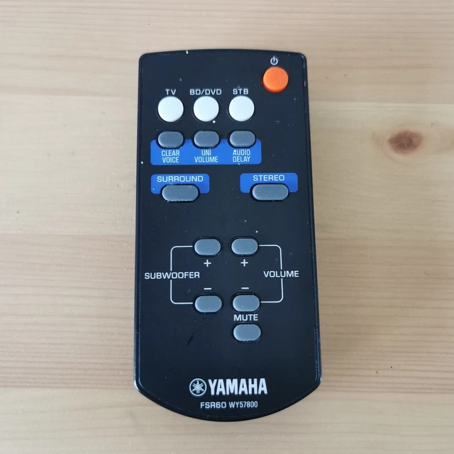 YAMAHA FSR60 GENUINE Sound Bar Remote Control - Excellent Condition £8. ...