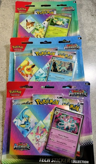 POKEMON PRISMATIC EVOLUTIONS Tech Sticker Collection (Set Of 3) Factory ...