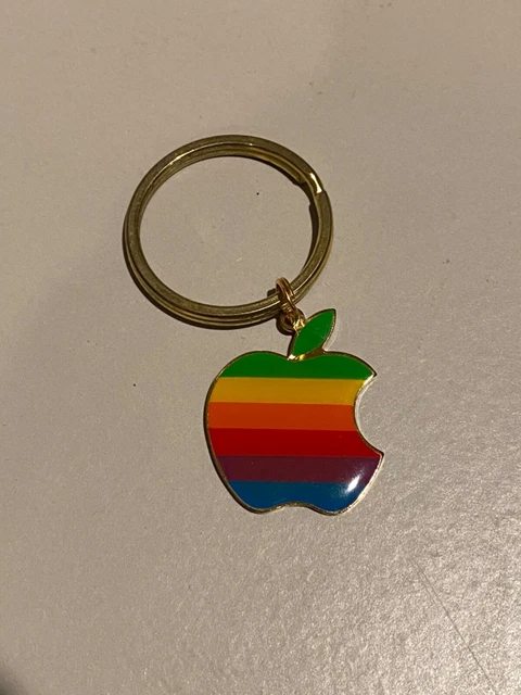 VINTAGE MINT APPLE Computer logo Rainbow Multi-Color Key Chain $60.00 ...