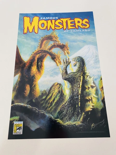 FAMOUS MONSTERS GODZILLA vs Ghidorah POSTER Exclusive Comic Con NEW ...