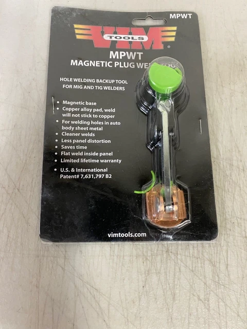VIM PLUG WELD Tool Magnetic Base W/Copper Pad for Hole Welding with Mig ...