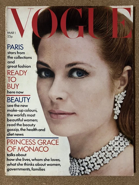 VOGUE UK MAGAZINE Sue Baloo March 1st 1972 Grace Kelly Vintage British ...