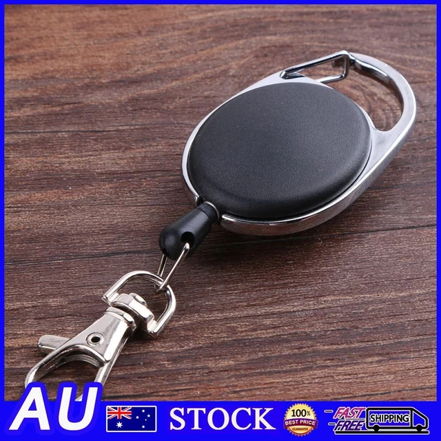 NYLON ROPE RECOIL Ring Outdoor Survival Retractable Key Chain with Clip ...