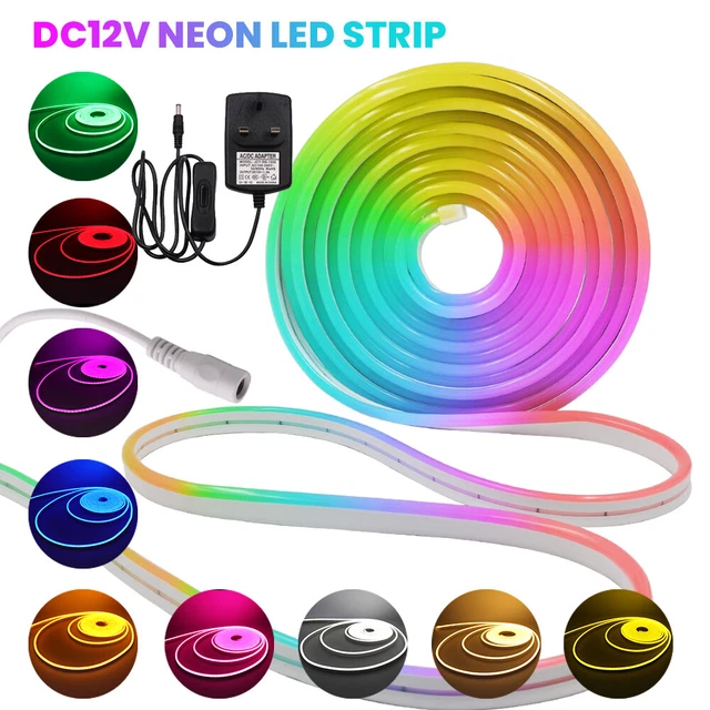 12V NEON LED Strip Flex Rope Light Waterproof Flexible Family Outdoor ...
