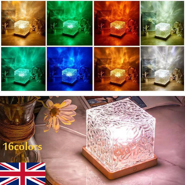 CUBE NORTHERN LIGHTS Water Wave Night Light With Remote LED Atmosphere ...