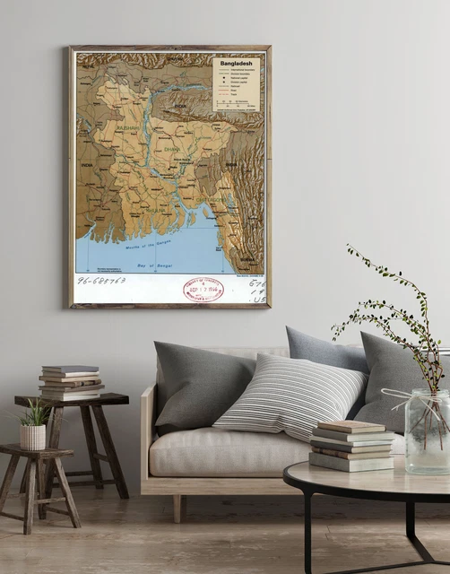 1996 MAP OF Bangladesh | Bangladesh Map Reproduction | Vintage ...