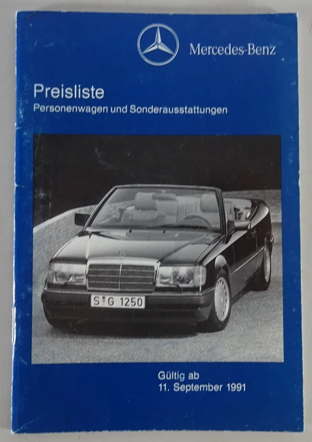 LISTE DES PRIX Mercedes Benz W124/W201/W140/R129 Valide dès 11/09/1991 ...