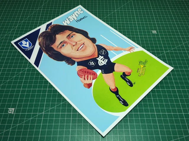 MODERN FOOTBALL A4 Art Card Carlton blues Wayne Harmes vfl afl $14.99 ...
