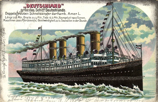 PC SHIPS STEAMER DEUTSCHLAND VINTAGE POSTCARD (b62600) £11.99 - PicClick UK