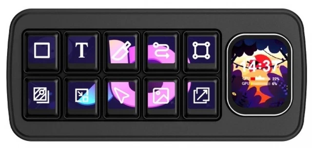 WAVESHARE MK10 AI Voice Control Panel, 10x LCD-Tasten, QMK Makro ...