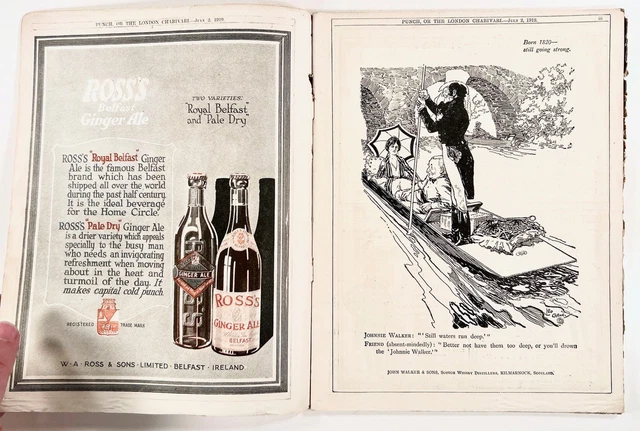 1919 JULY 2 PUNCH MAGAZINE British Humor w/ original poster pages WORLD ...