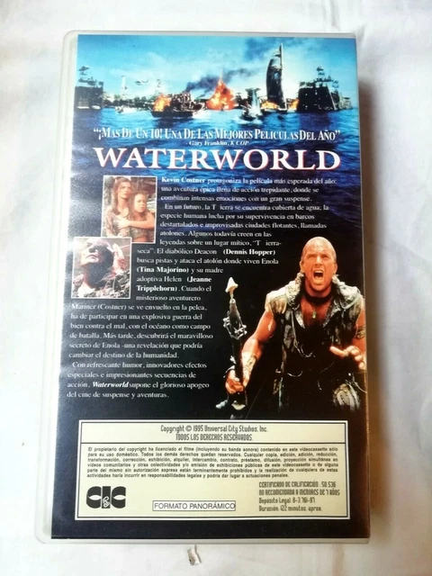 WATERWORLD VHS TAPE Kevin Costner Universal PAL 1995 Widescreen Format ...