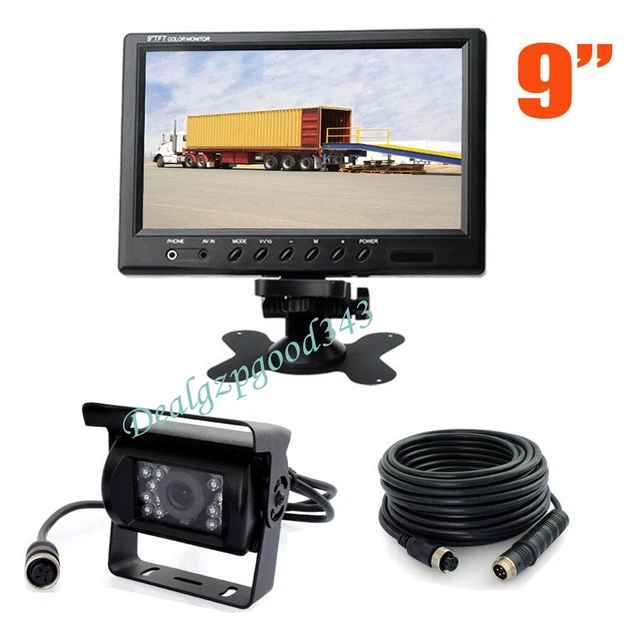 12V-24V 4PIN CCD Car Reversing Rear View Camera + 9" LCD Monitor Long ...