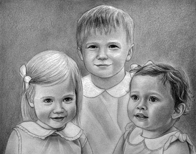 PORTRAIT FROM PHOTO 12x16 inches Custom Kids realistic Art Commission £ ...