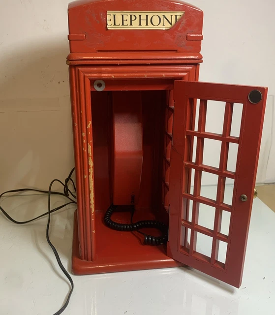 VINTAGE 1990S RED British Telephone Box - Wooden £21.50 - PicClick UK