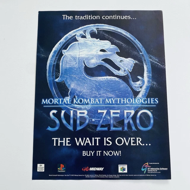 MORTAL KOMBAT PS1 PlayStation Video Game Promo Poster 1990s Rare Print ...