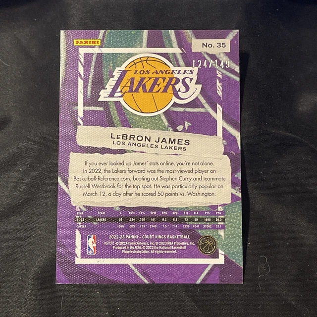 2022-23 PANINI COURT Kings Lebron James Base Rubino Sp/149 Los Angeles ...