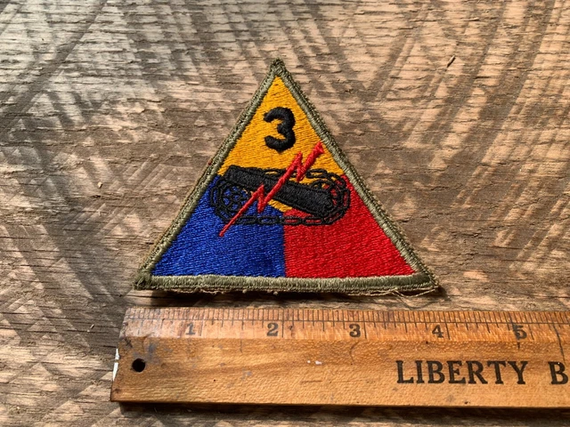 ORIGINAL WW2 WWII US Army 3rd Armored Division Embroidered Shoulder ...