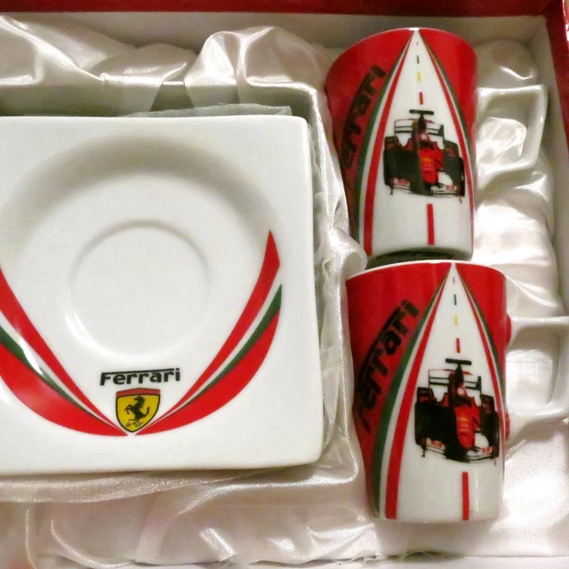FERRARI BRANDED F1 World Champions Espresso Demitasse and Saucer Set of ...