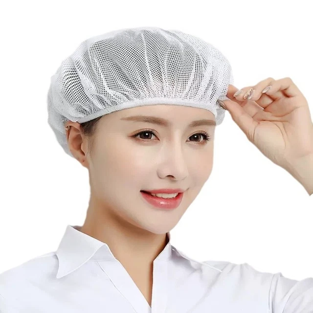BREATHABLE CHEF HAT Hair Nets Food Service Cap Canteen Catering $6.64 ...