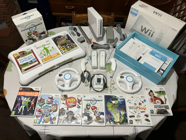 NINTENDO WII 2-PLAYER BOXED Bundle: Mario Kart, Fit Board, HDMI VGC ...