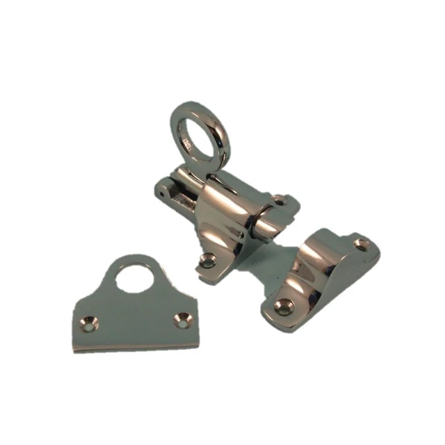 2 X DOOR Fanlight Catch Latch Attic Lock Chrome With Screws - NEW ...