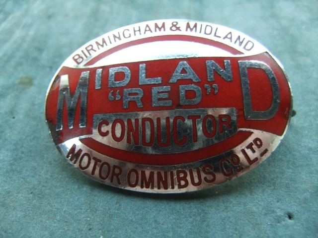 MIDLAND RED BUS coach badge PSV conductor Motor Omnibus Co ltd 1950S ...