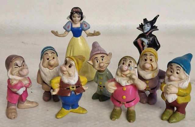 VINTAGE SET OF 9 Disney Snow White & The 7 Dwarfs Figures 1993 £5.00 ...