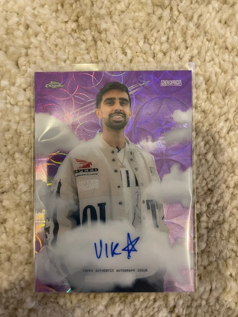 SIDEMEN TOPPS CHROME Vikkstar123 Signed Clouds Card - 10/10 - Purple ...