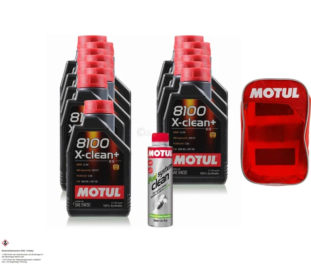 14 LITRE MOTUL 8100 X-Clean +5W-30 Huile moteur 300ml Fuel Système ...