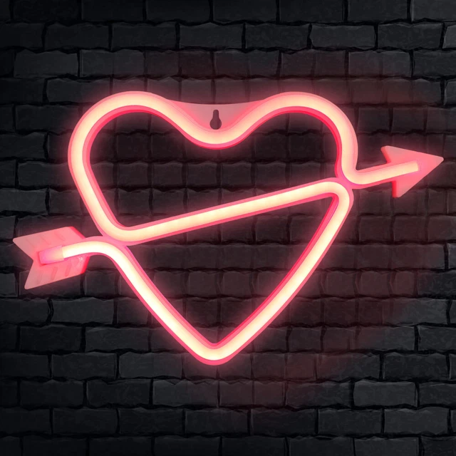 LED NEON LIGHT Sign Heart Sign Light Led Neon Sign Neon Heart Light £14 ...
