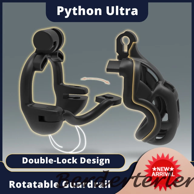 PYTHON CAGE 3D Printed Chastity Device Double-Lock Mamba Ring Cobra ...