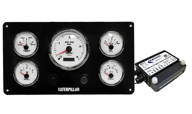 CATERPILLAR MARINE ENGINE Instrument Panel With NMEA 2000 engine Data ...