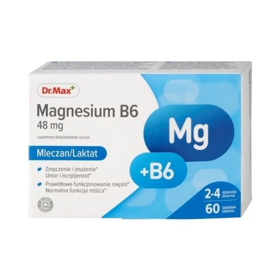 2X DR. MAX Magnesium B6 48 mg Lactate 60 Tablets Energy Muscles ...