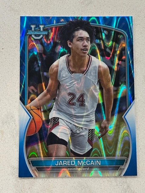 JARED MCCAIN DUKE 2022-23 Bowman Chrome University réfracteur BLEU ...