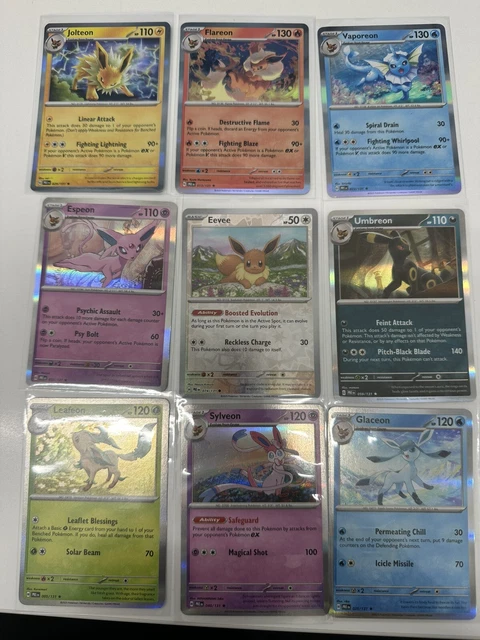 POKEMON | SV Prismatic Evolutions Eeveelutions Holo Set x8 PLUS Reverse ...