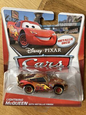 DISNEY PIXAR CARS 1 Mattel Golden Lightning McQueen Metallic Imported ...