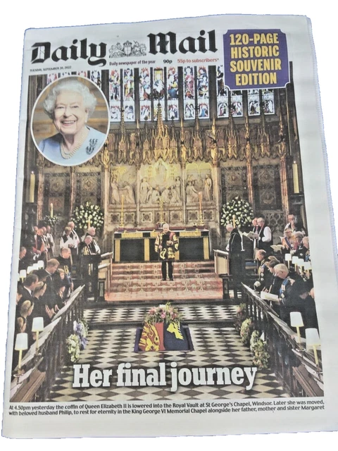 DAILY MIRROR NEWSPAPER UK Tuesday 20th September 2022 Queen Elizabeth ...