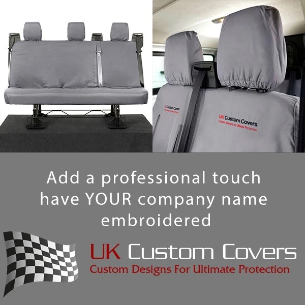 FORD TRANSIT CUSTOM Trail Rear Seat Covers Inc. Embroidery (2020-2023 ...