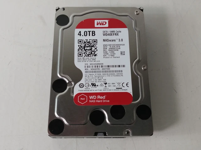 WESTERN DIGITAL RED NASware 3.0 WD40EFRX 4 TB SATA III 3.5 in NAS HARD ...