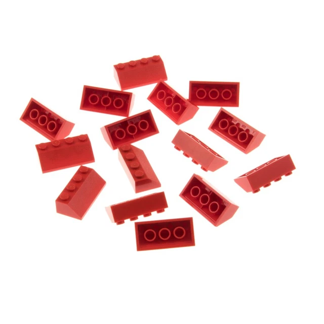 15X LEGO TEJAS 45° 2x4 Rojo Ladrillo Oblícua Piedras 303721 3037 EUR 6 ...