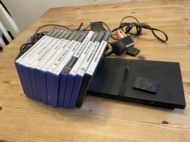 VINTAGE SONY PLAYSTATION 2 Slimline Console Full Set Up & 12 Games ...