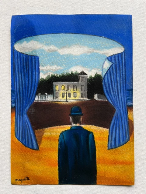 RENE MAGRITTE DRAWING on paper (Handmade) signed and stamped mixed ...