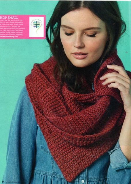 ~ PULL-OUT KNITTING Pattern For Lady's Beautiful Slip-Stitch Scarf ...