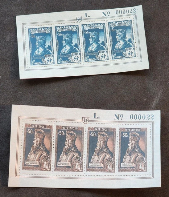 WW2 WWII GERMAN Third Reich Flemish Legion Wapen SS Feldpost Emperor ...