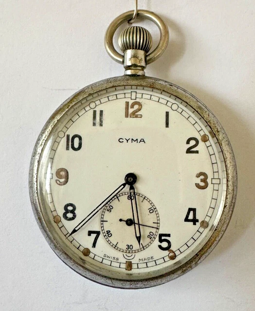 A MILITARY Issue Pocket Watch by CYMA Circa 1940 £19.99 - PicClick UK