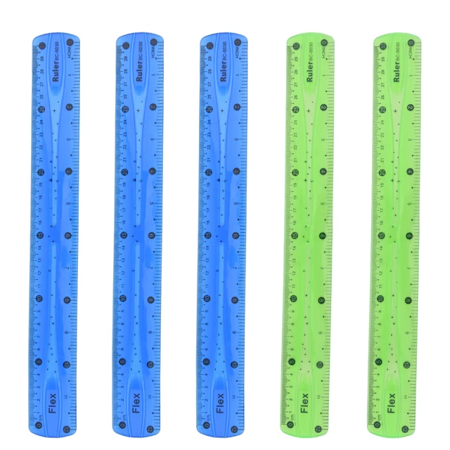 SOFT 30CM 12INCH Bright Bendable Flexible Students Teachers Straight ...